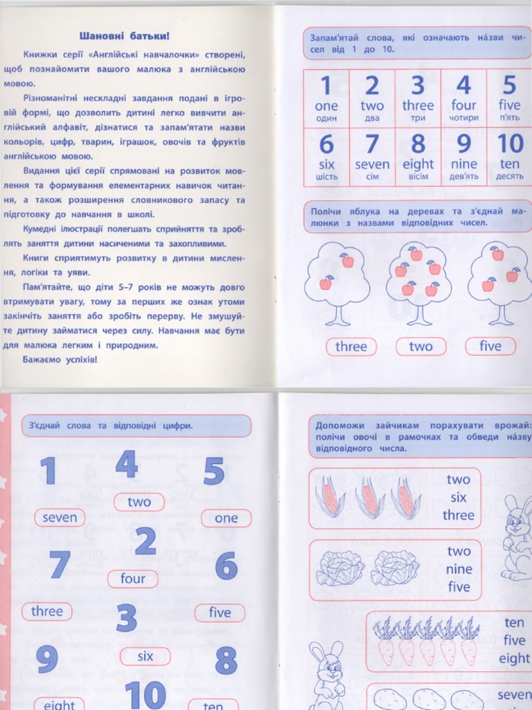 English цифры формы цвета | PDF
