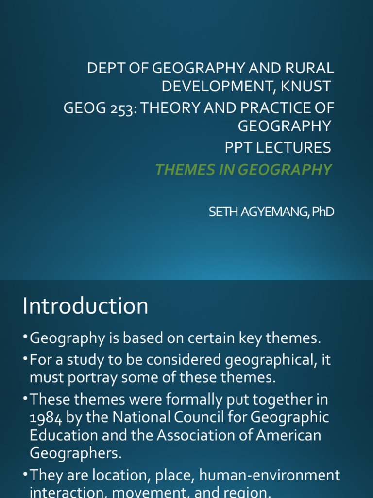 Themes in Geography | Download Free PDF | Geography | Science