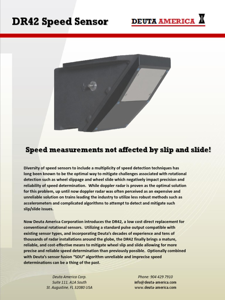 DR42: Reliable Doppler Radar Speed Sensor | PDF | Radar | Sensor