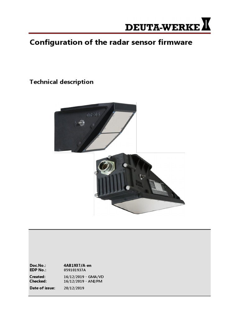 DRS05# Configuration Radar Sensor Firmware - TB - en - 059101937A | Download Free PDF | Radar ...