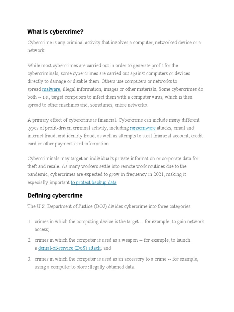 What Is Cybercrime | PDF | Cybercrime | Security