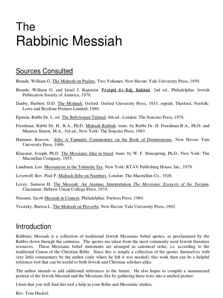 The Rabbinic Messiah | PDF | Jacob | Messiah