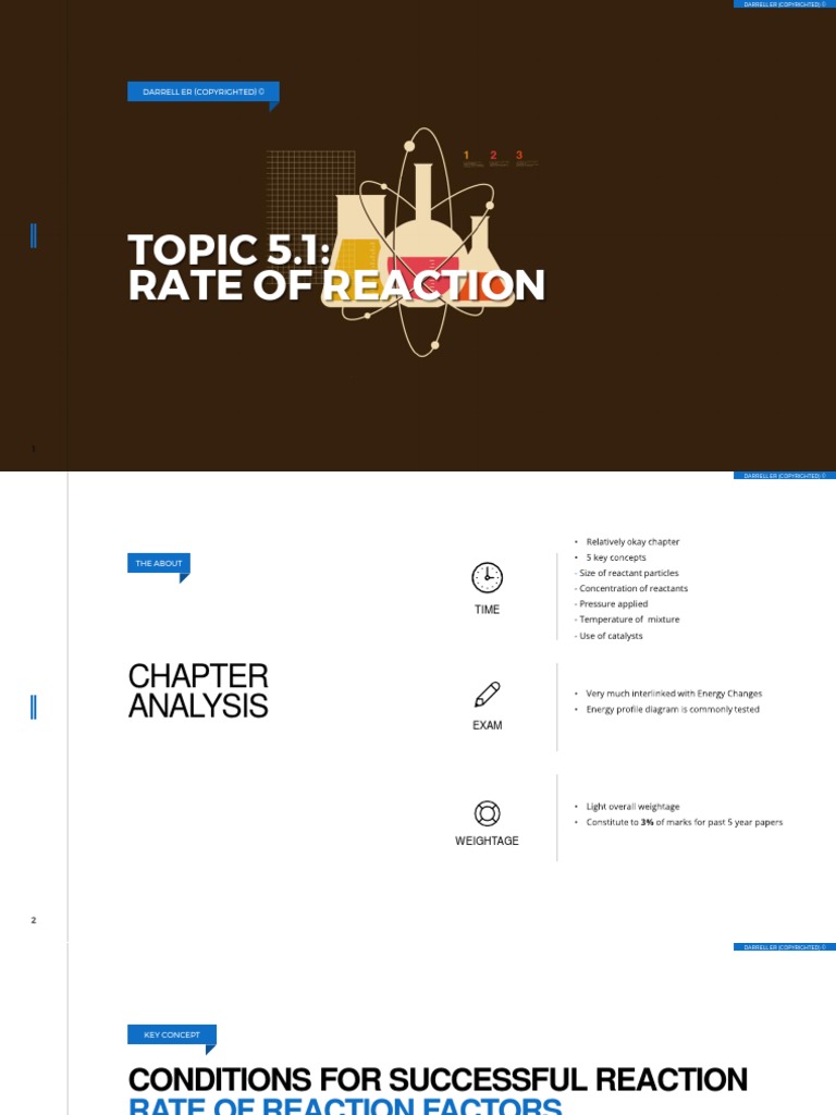 (CHEM CS) Chapter 5.1 - Rate of Reaction | Download Free PDF | Reaction Rate | Chemical Reactions