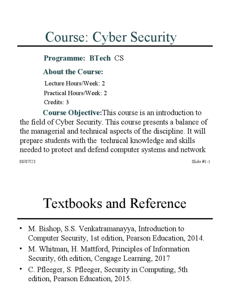 Unit 1 - CS | PDF | Information Security | Computer Security