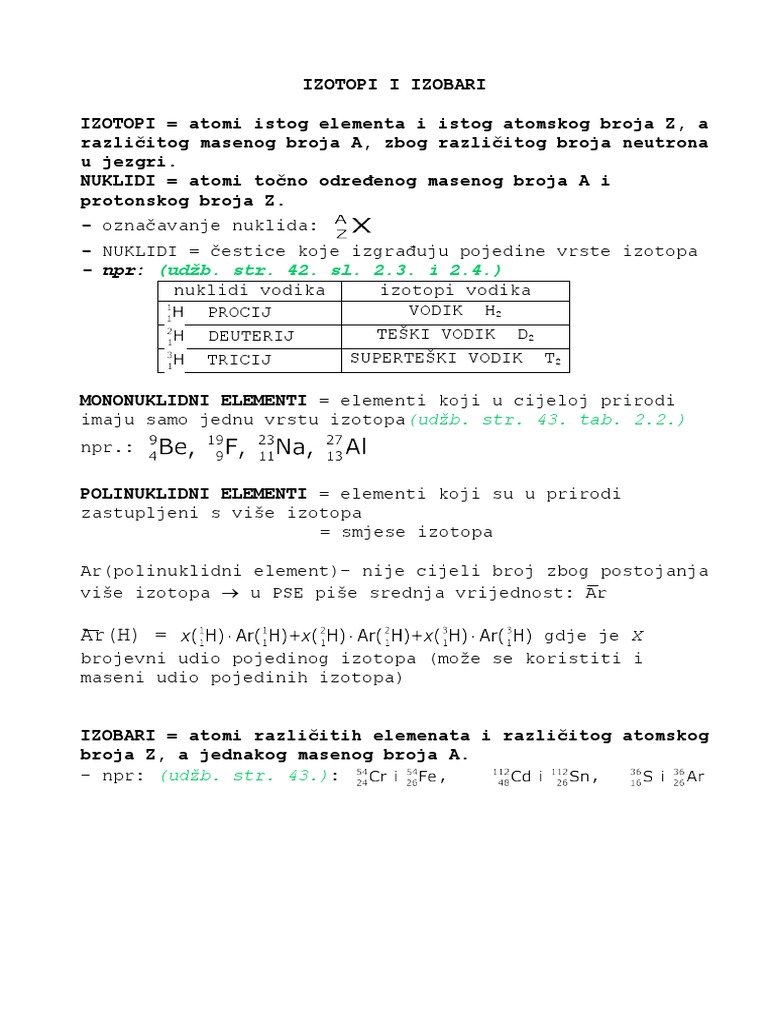 2.1a-IZOTOPI I IZOBARI | PDF