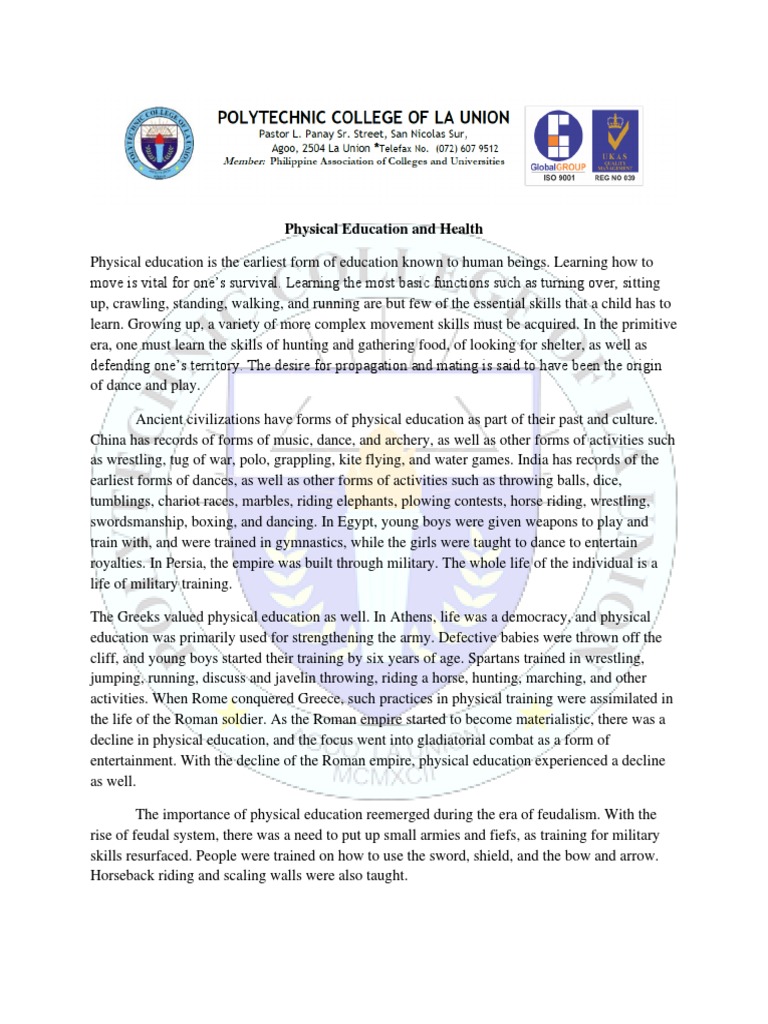 Introduction To Physical Education | PDF