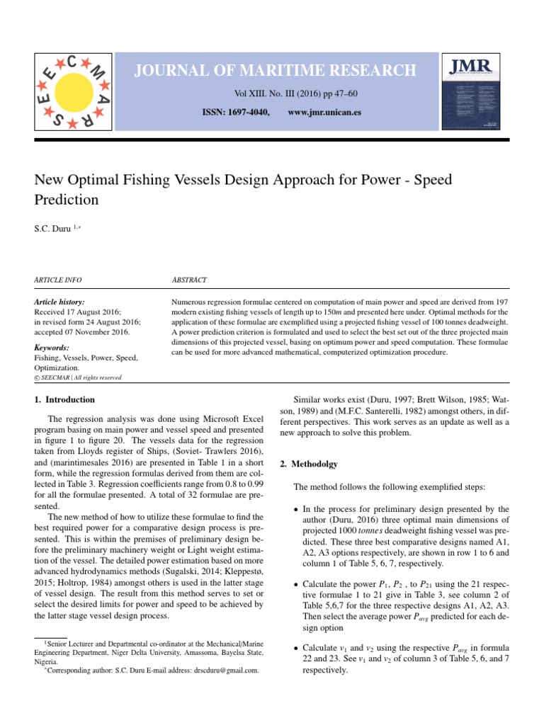 Optimal Fishing Vessel Design Insights | PDF | Mathematical Optimization