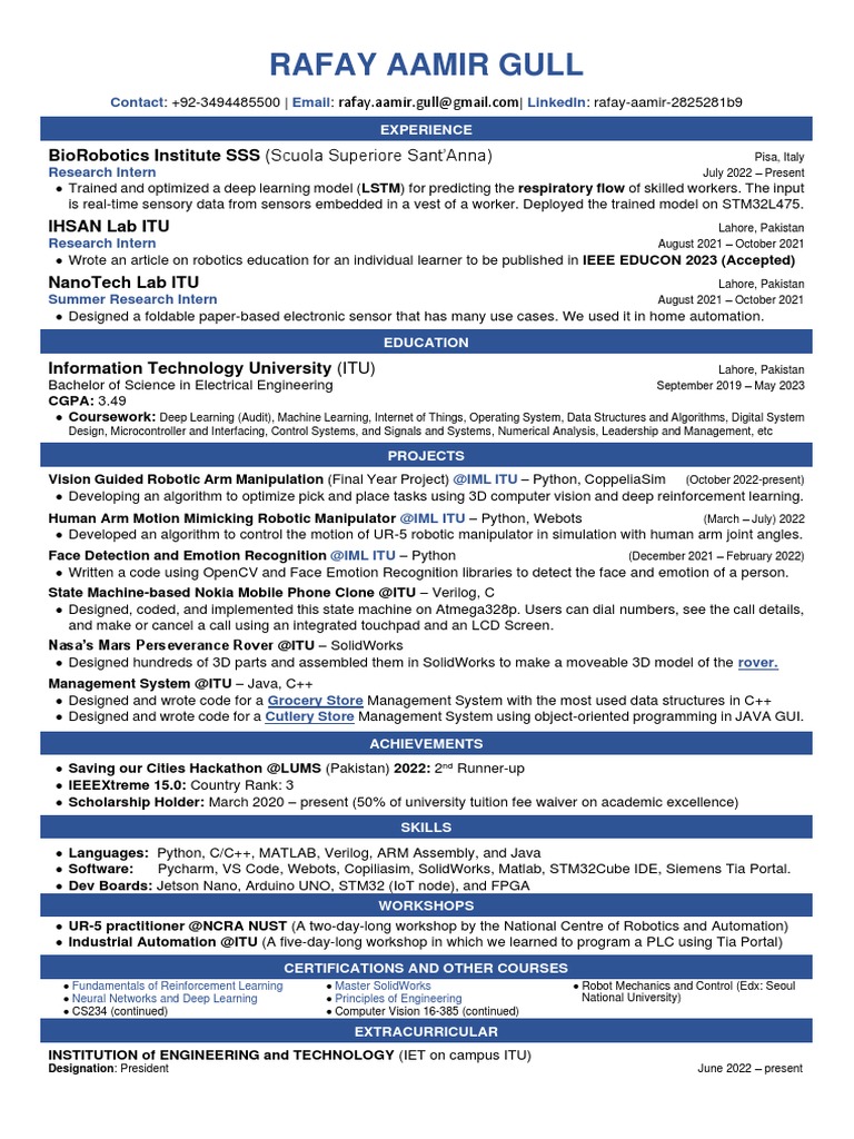 CV Rafay | PDF
