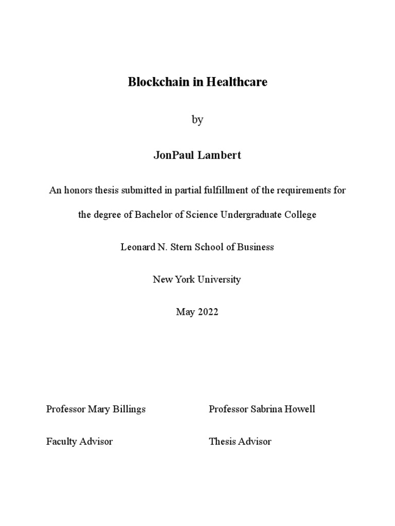 Blockchain Healthcare Thesis | PDF | Public Key Cryptography | Cryptocurrency