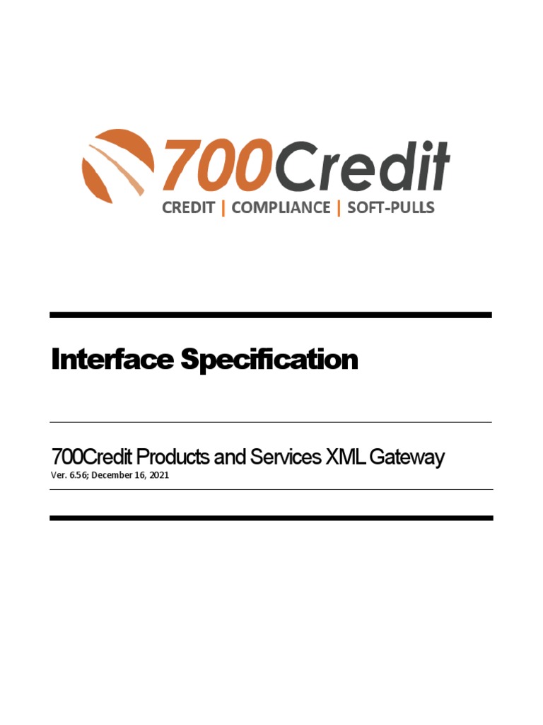 700credit XML Interface (Ver 6.57 1-27-22) | PDF | Html Element | Software