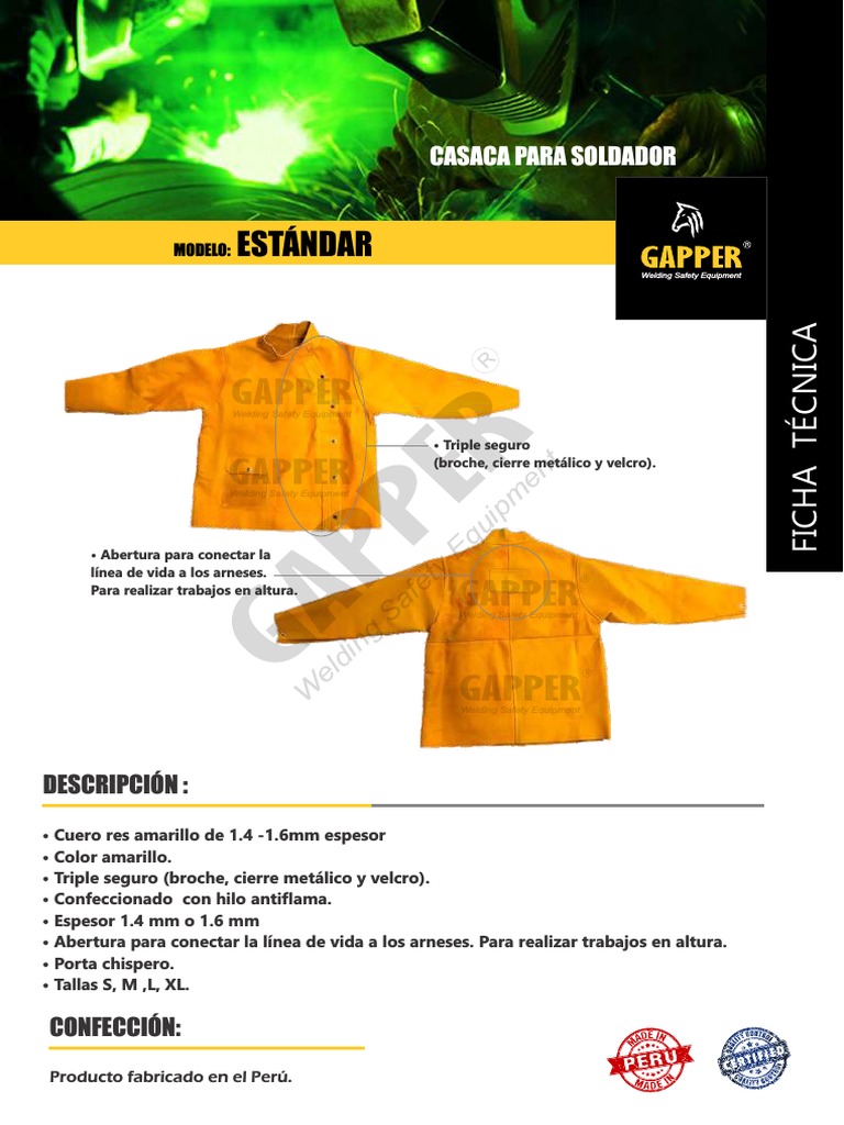 Ficha Tecnica Casaca de Cuero | PDF