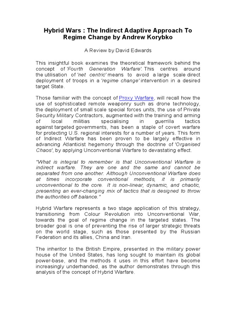 Hybrid Wars The Indirect Adaptive Approa | PDF | International Security ... Hybrid Wars The Indirect Adaptive Approa | PDF | International Security ...