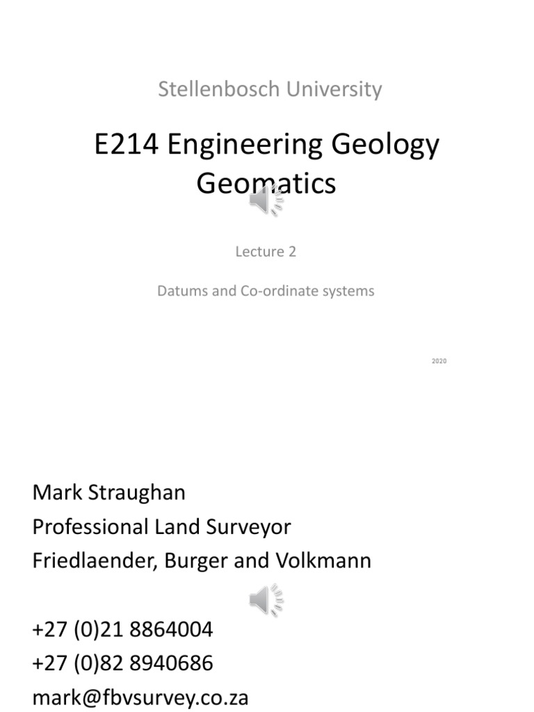 Lecture 2 - Datums and Co-Ordinate Systems | PDF | Geodesy | Coordinate System