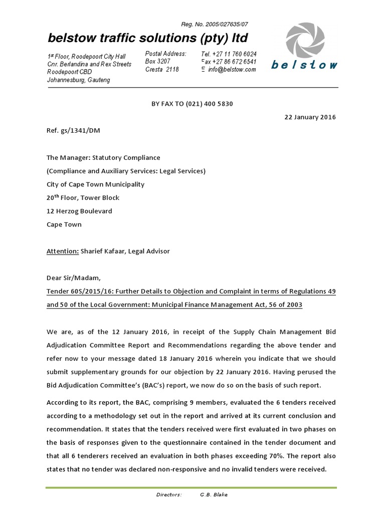 Letter of Objection Details Rev 03 | PDF | Prices | Percentage