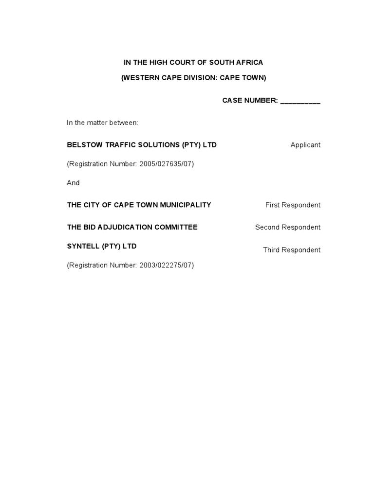 Founding Affidavit - Cape Town | PDF