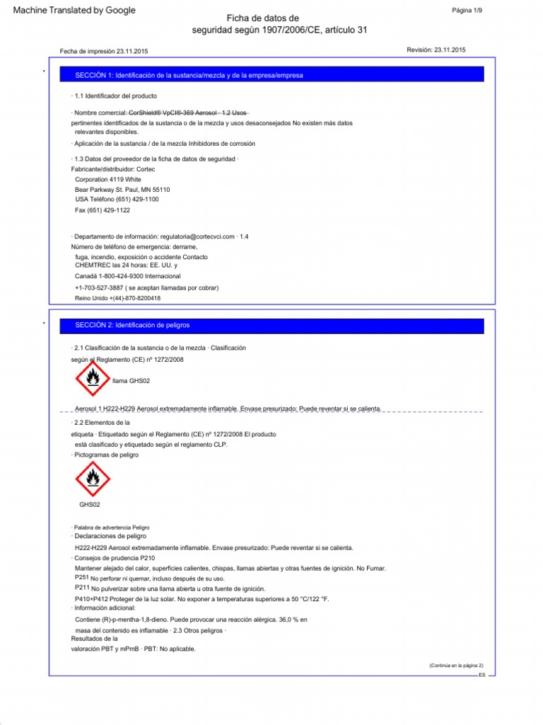 CorShield VpCI-369 Aerosol Ingles | PDF