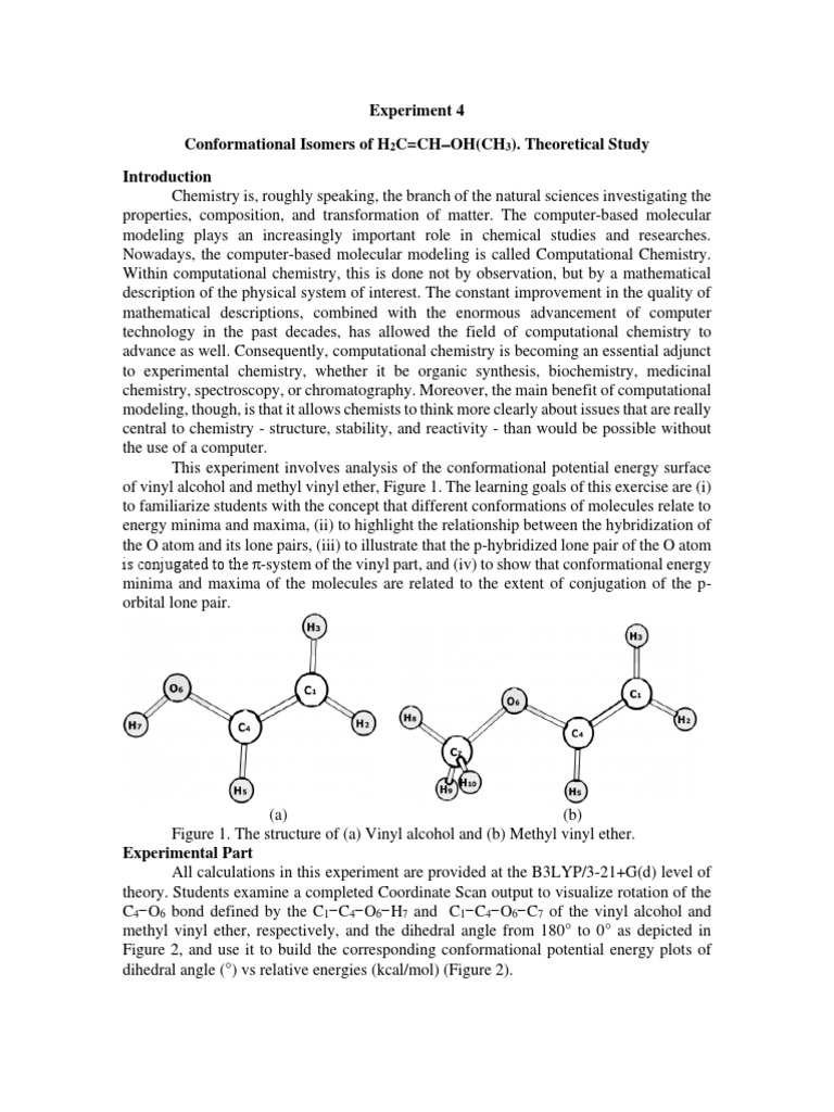 Experiment 4 Computational Chemistry Download Free Pdf Chemistry