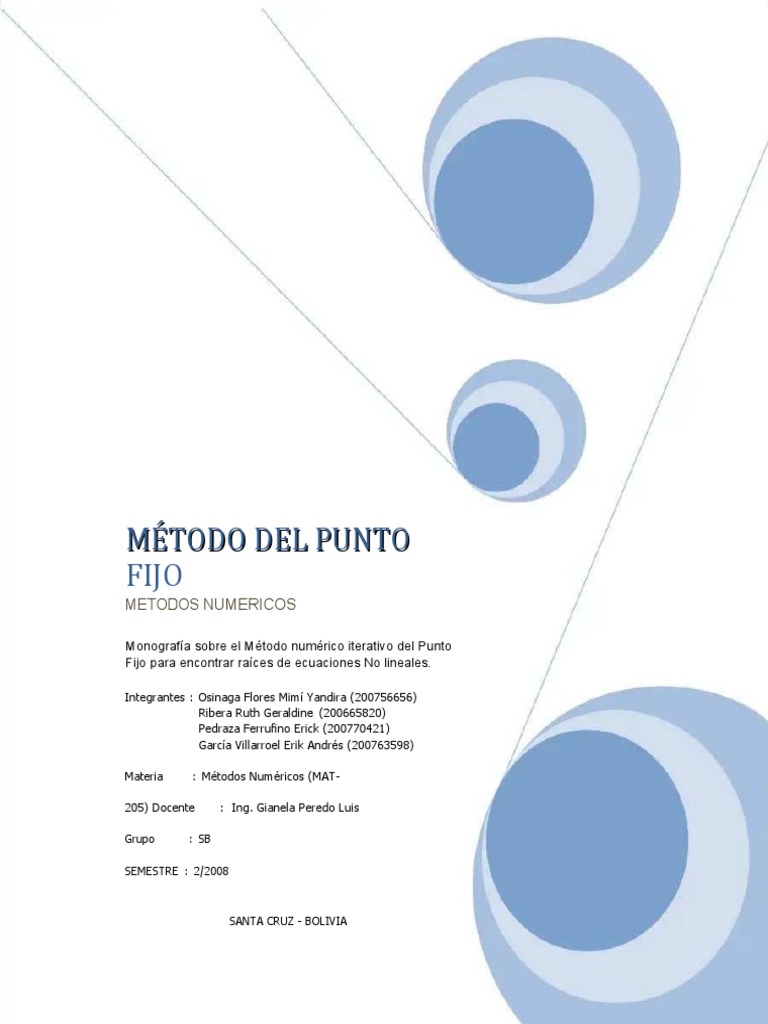 PDF Informe Metodo Del Punto Fijo | PDF | Análisis numérico | Ciencia computacional