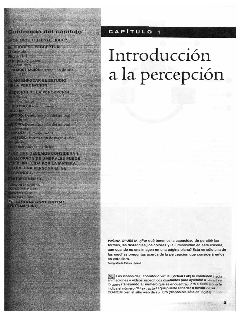 Capitulo 1 Introduccion A La Percepcion Goldstein 2009 Sensacion y Percepcion Compress | PDF ...