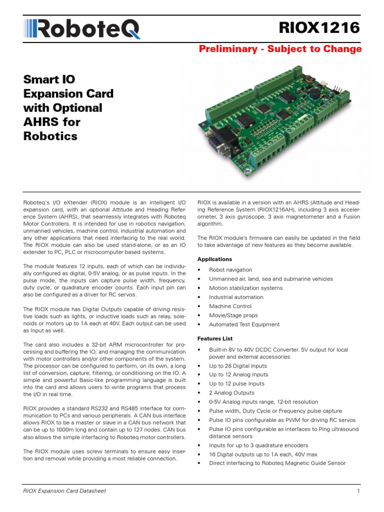 Riox 1216 Datasheet | PDF | Amplifier | Computer Science