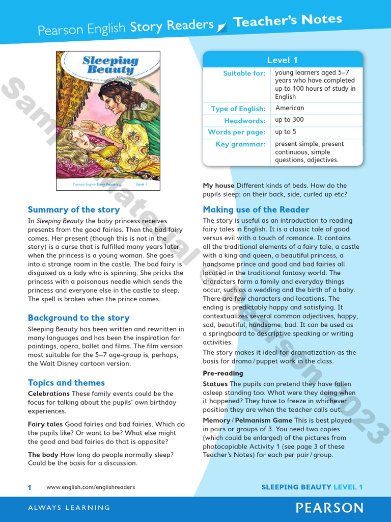 Sleeping Beauty L1 - Teacher's Notes | PDF | Sleeping Beauty