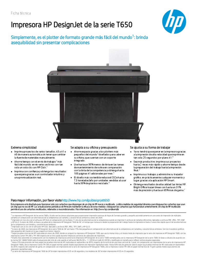 Ficha Tecnica Plotter de 36 Pulgadas | PDF