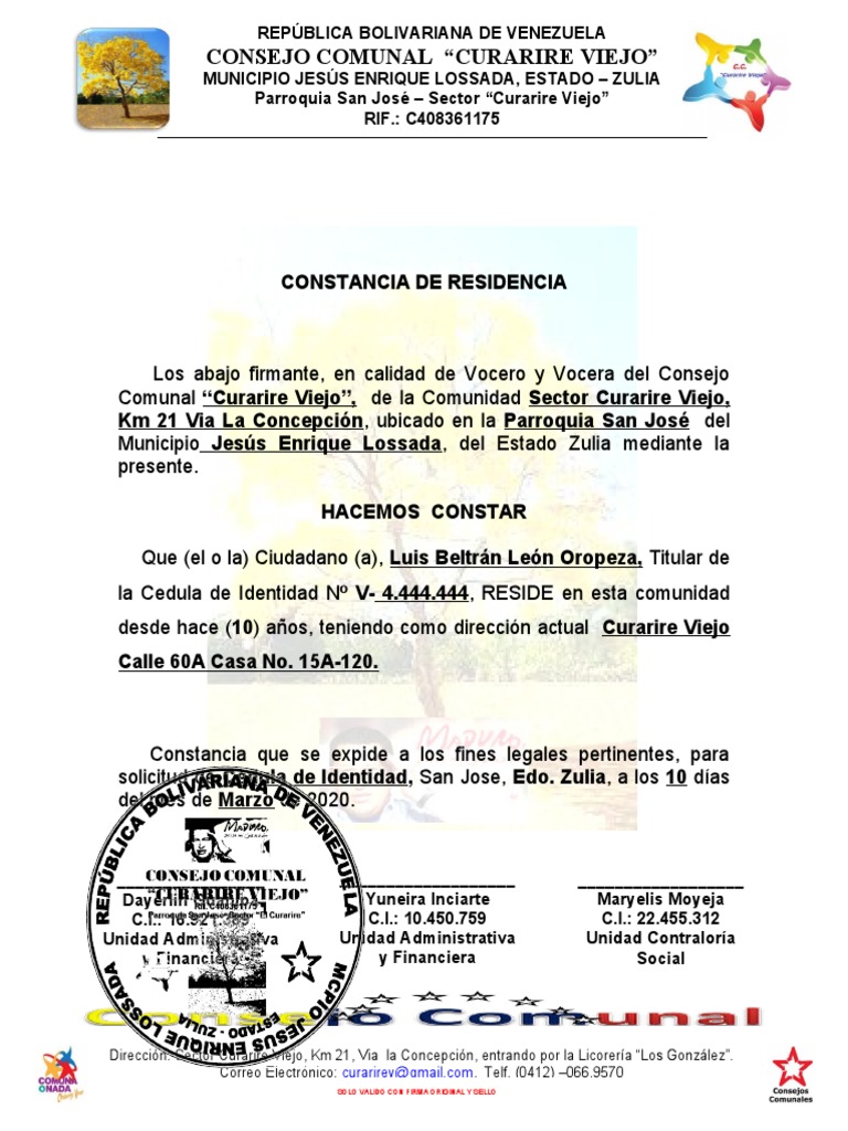 Logo y Constancias del Consejo Comunal | PDF | Venezuela