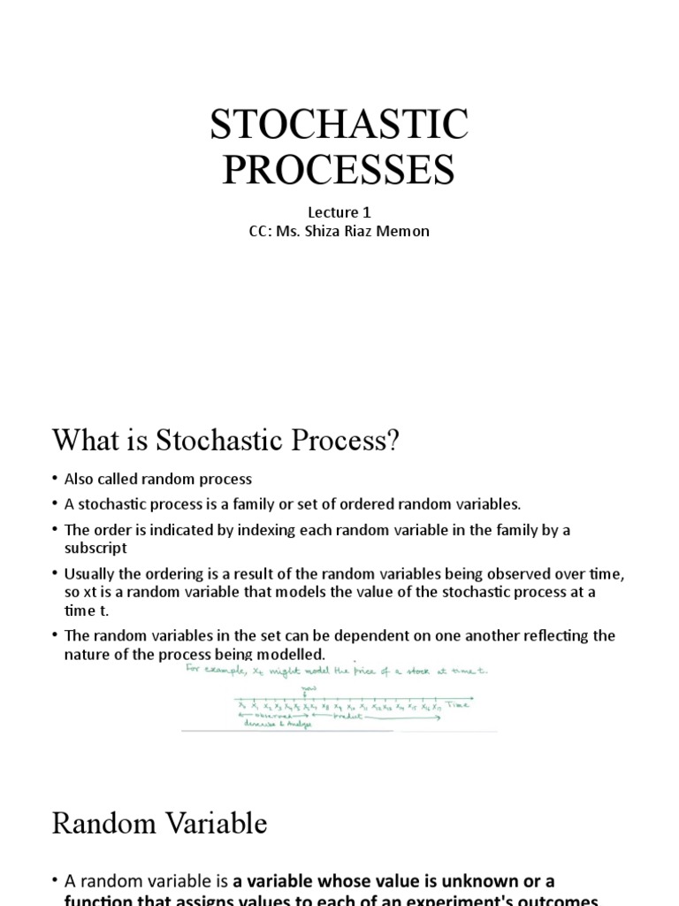 Stochastic Processes Lecture 1 Pdf Random Variable Stochastic Process