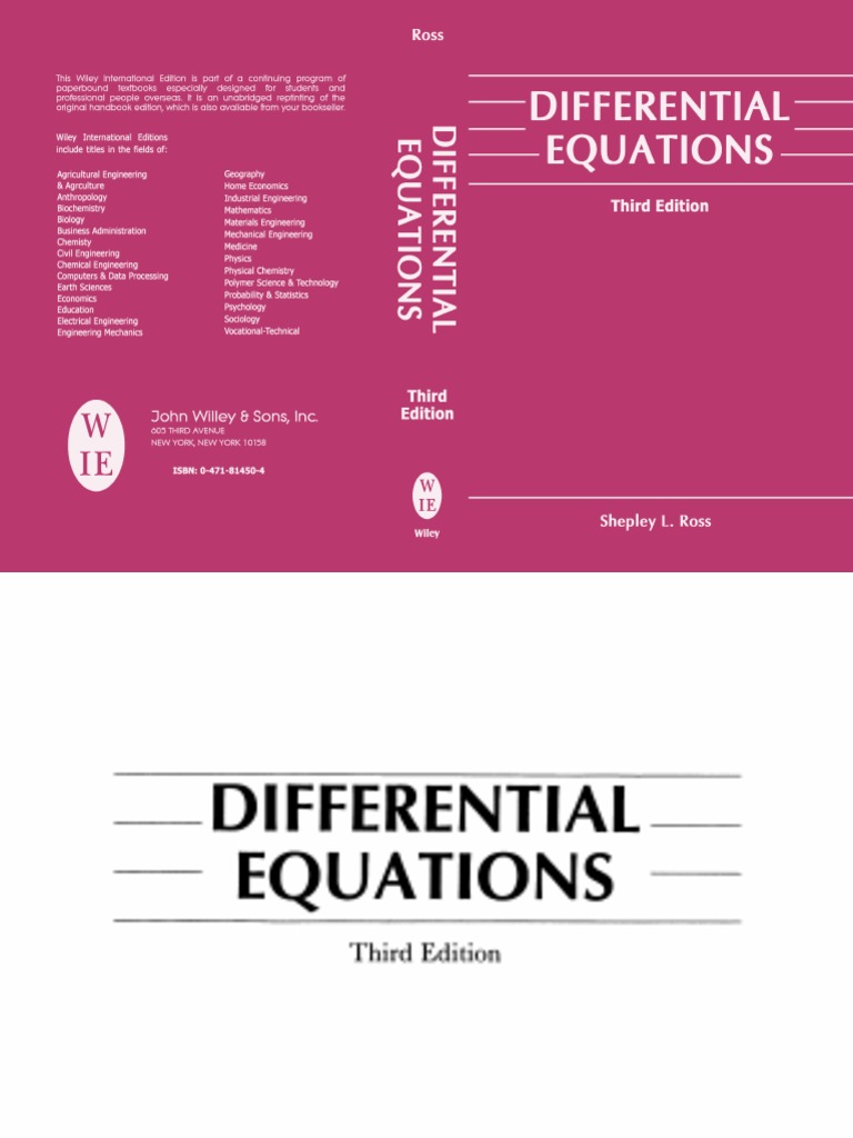 @ Shepley L. Ross - Differential Equations (3rd Edition) | PDF