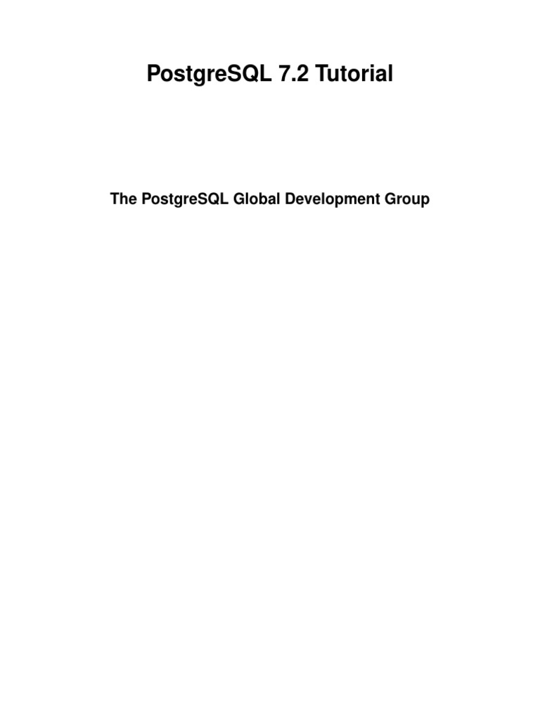 PostgeeSQL7 2 | PDF | Postgre Sql | Databases