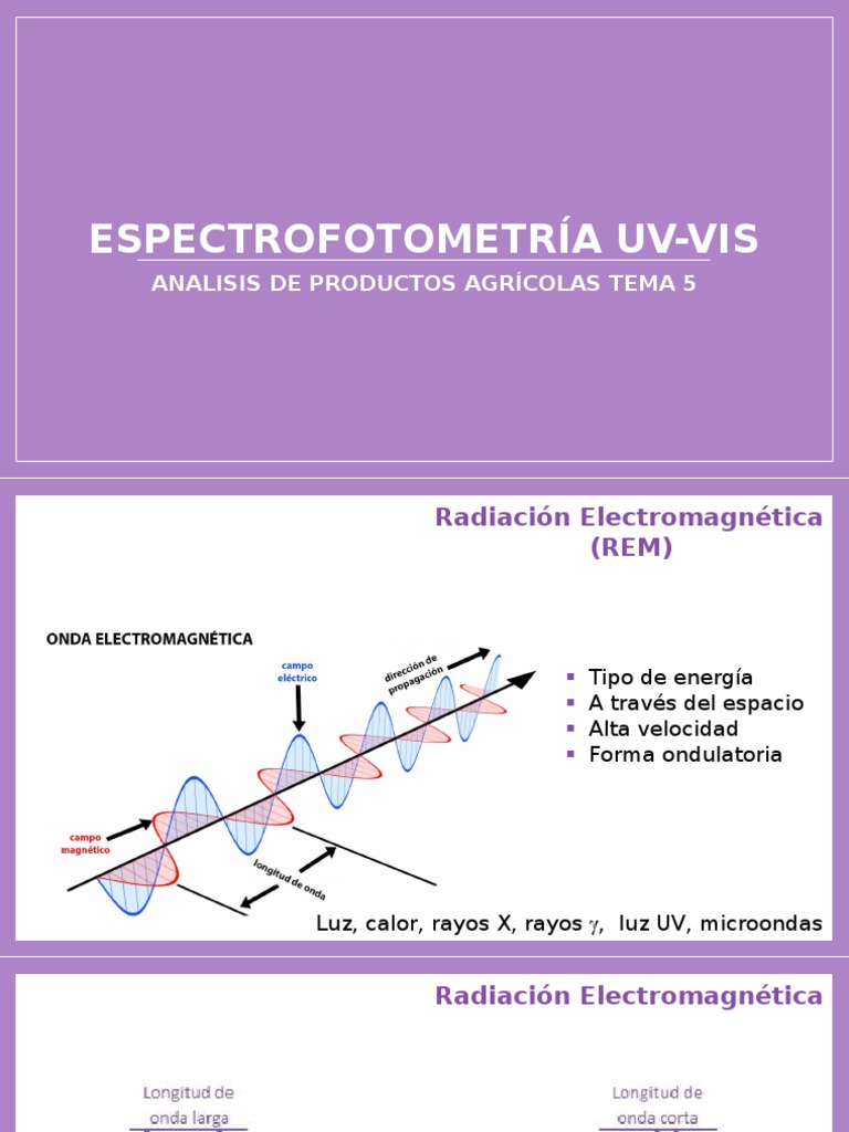 Espectrofotometría UV-Vis | PDF | Física atómica | Física Aplicada e ...
