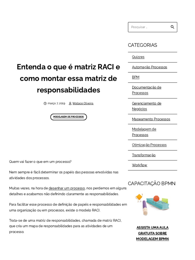 Entenda a Matriz RACI e Suas Aplicações | PDF