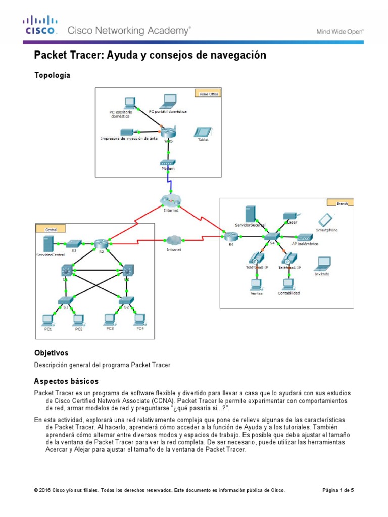Packet Tracer: Guía de Navegación y Ayuda | PDF | Ventana (informática ...