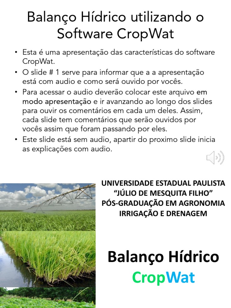 Aula CropWat ProjIrrig Com Voz | PDF