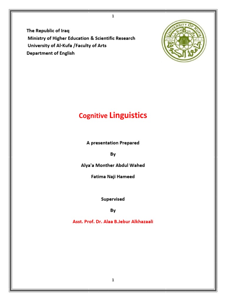 Cognitive Linguistics | PDF | Linguistics | Psycholinguistics