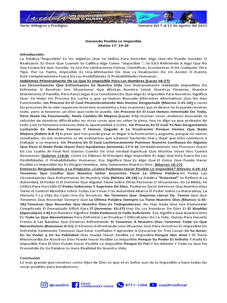 Haciendo Lo Imposible, Posible | PDF | Dios | Cristo (título)