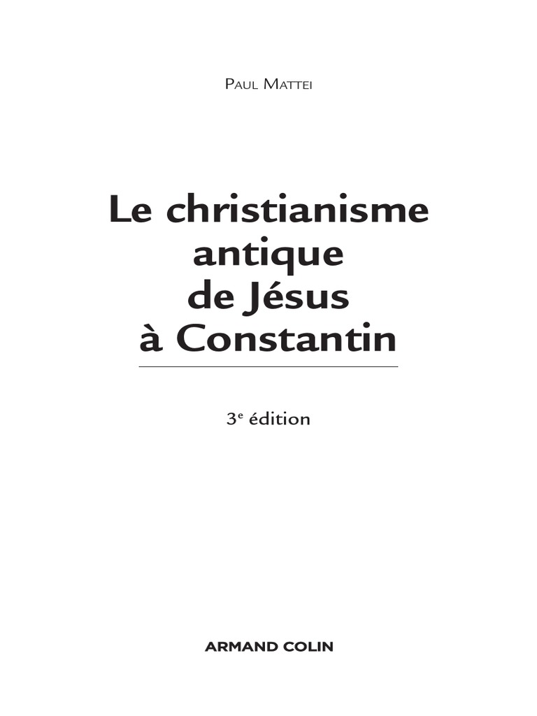 Le Christianisme Antique de Jésus À Constantin | PDF