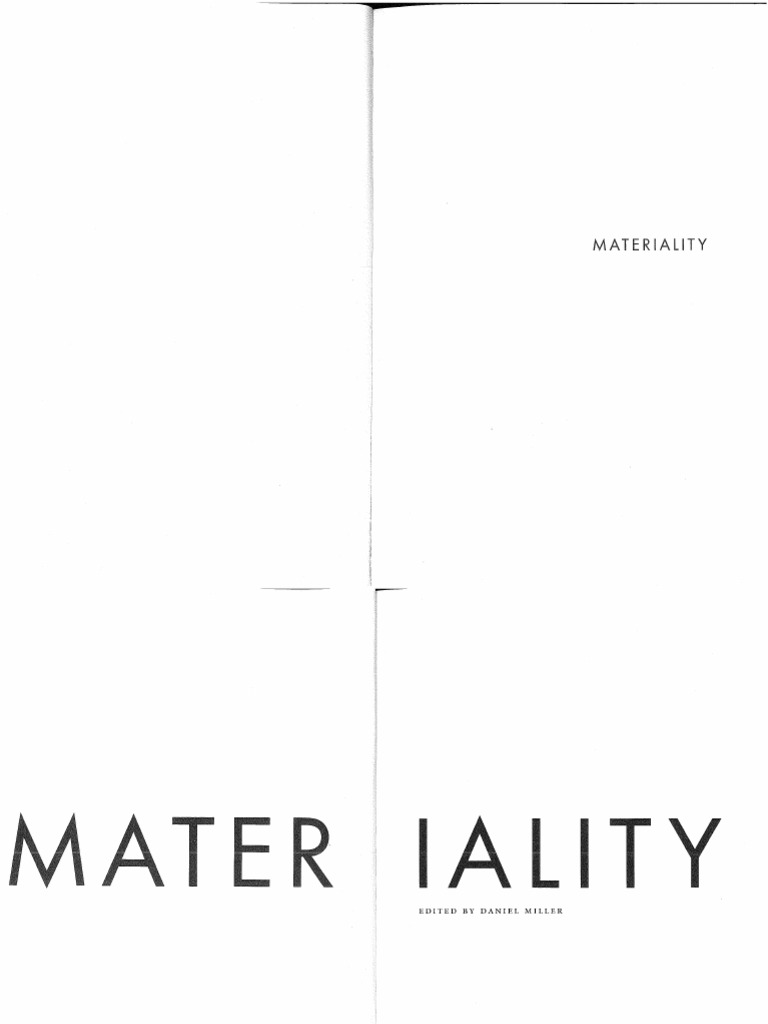 Miller Ed Materiality | PDF