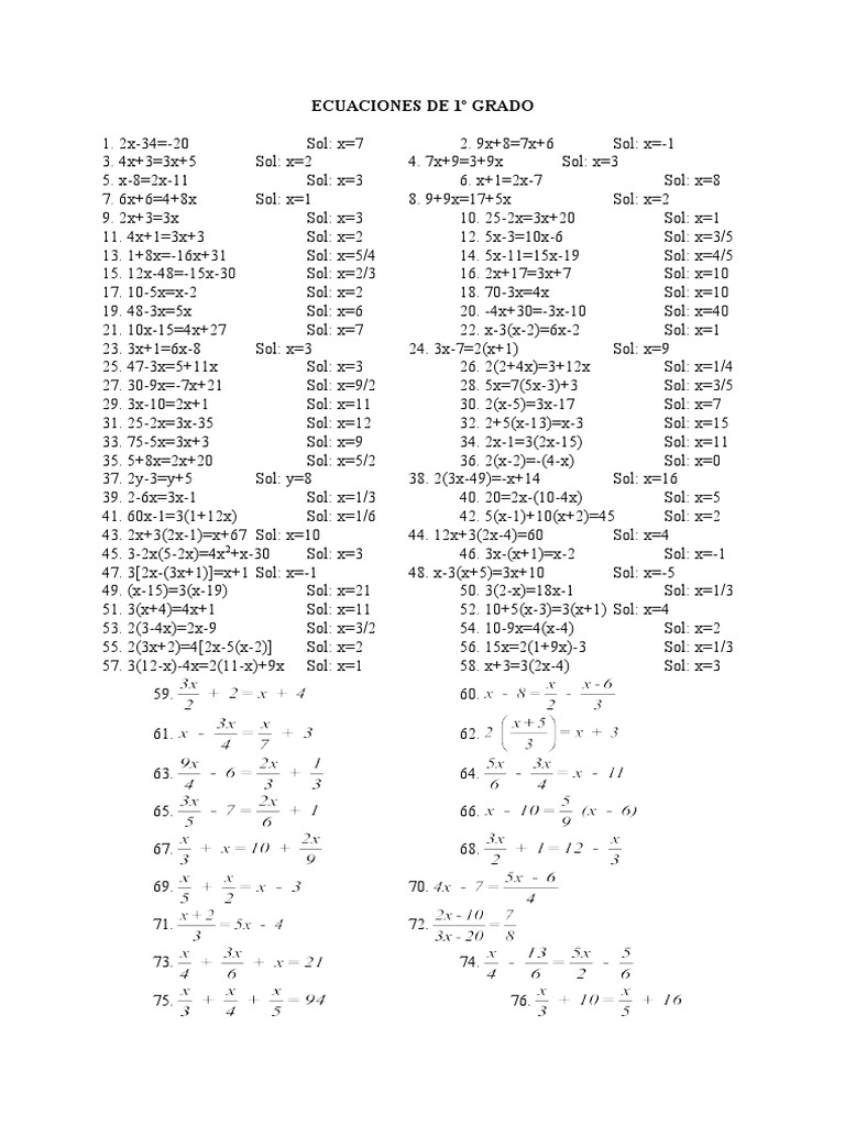 Equacions Amb Solucions | PDF