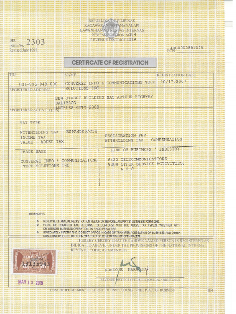 Converge - Bir 2303new Street | PDF