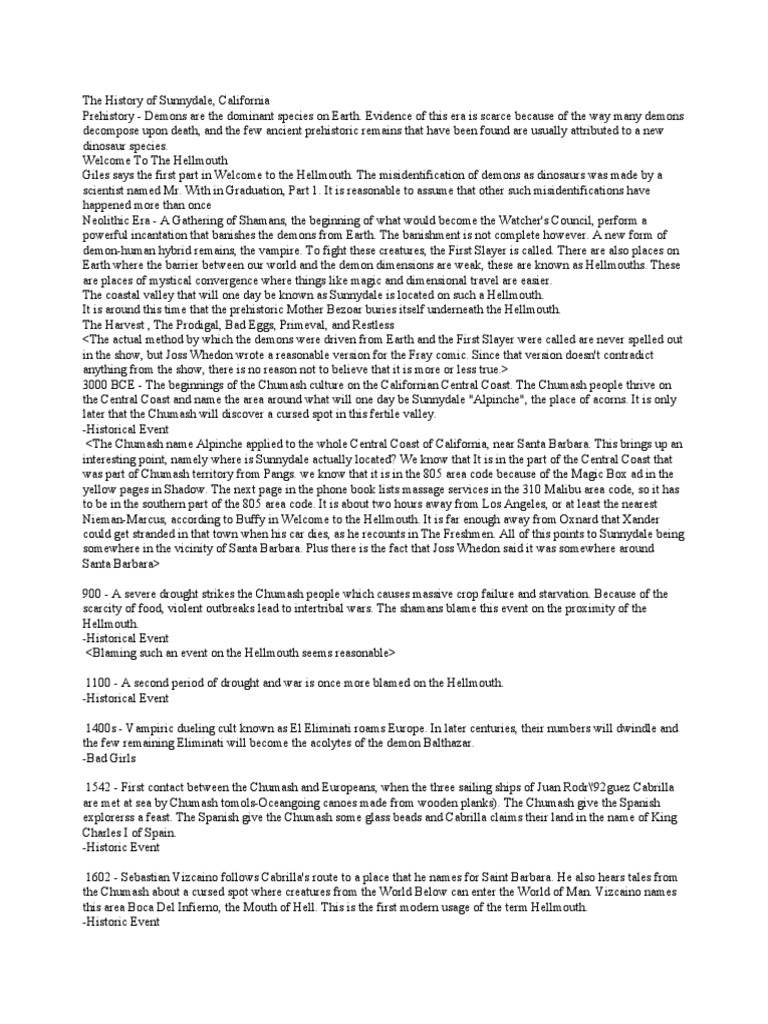 Timeline 2 | PDF | Willow Rosenberg | Buffy The Vampire Slayer