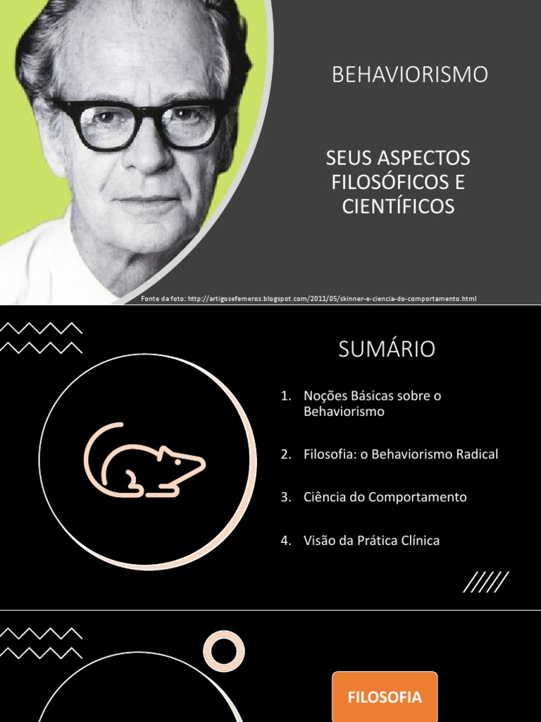 Aula 02 - Filosofia e Ciencia - Behaviorismo | PDF | Behaviorismo | Comportamento