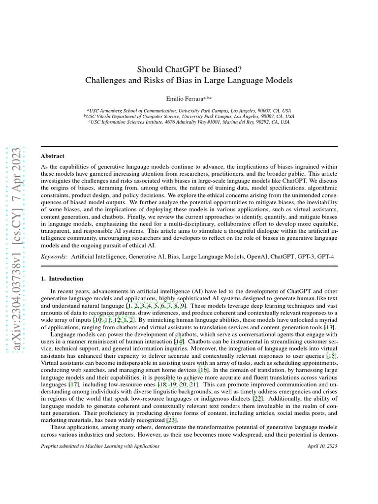 Chat Gpt Sex Bias Pdf Artificial Intelligence Intelligence Ai And Semantics