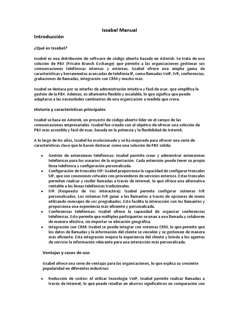 Issabel Manual | PDF