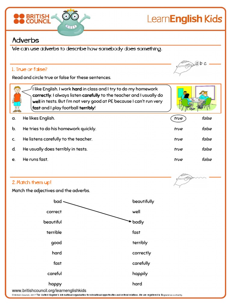 Grammar Practice Adverbs Worksheet | PDF | Adverb | English Language