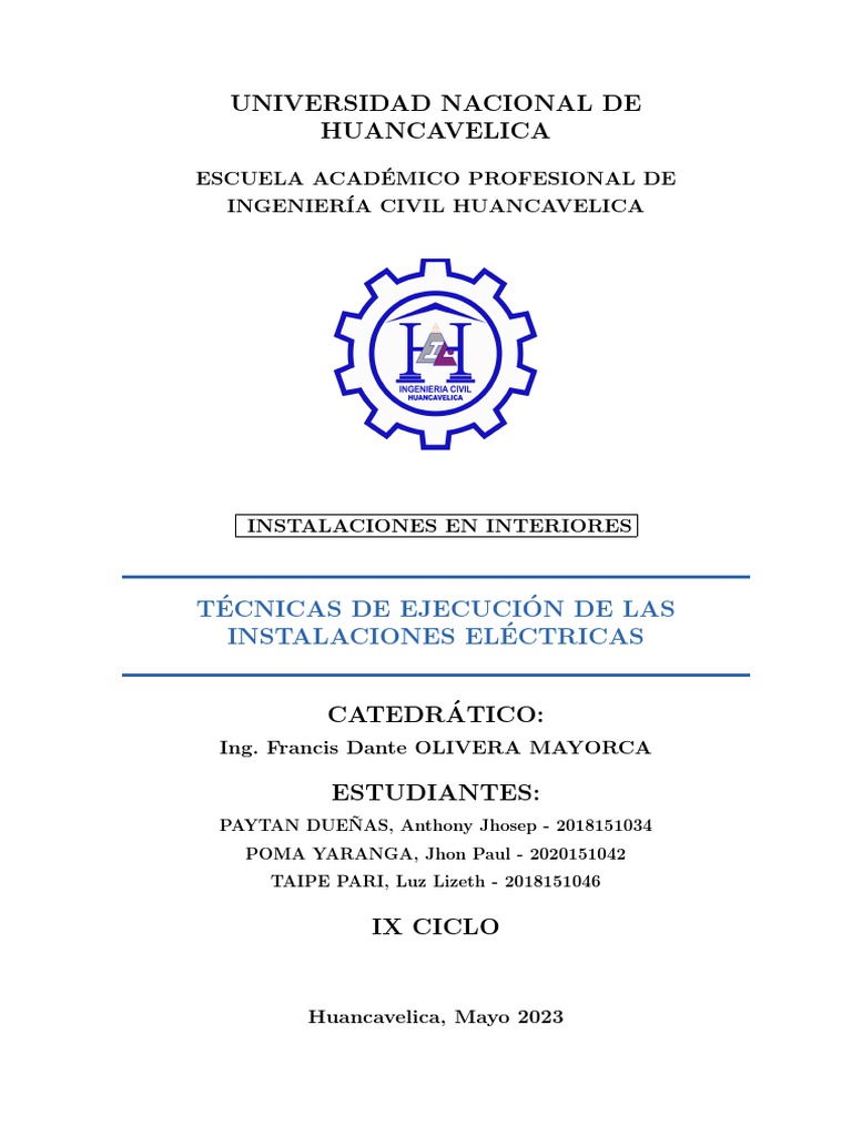 Informe de Instalaciones Eléctricas | PDF | Corriente eléctrica ... Informe de Instalaciones Eléctricas | PDF | Corriente eléctrica ...