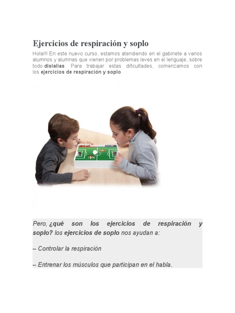 Ejercicios de respiración para niños | PDF