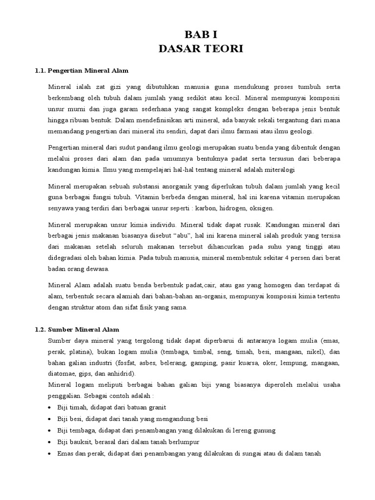 Rancangan Teknik Sampling Mineral Dalam | PDF