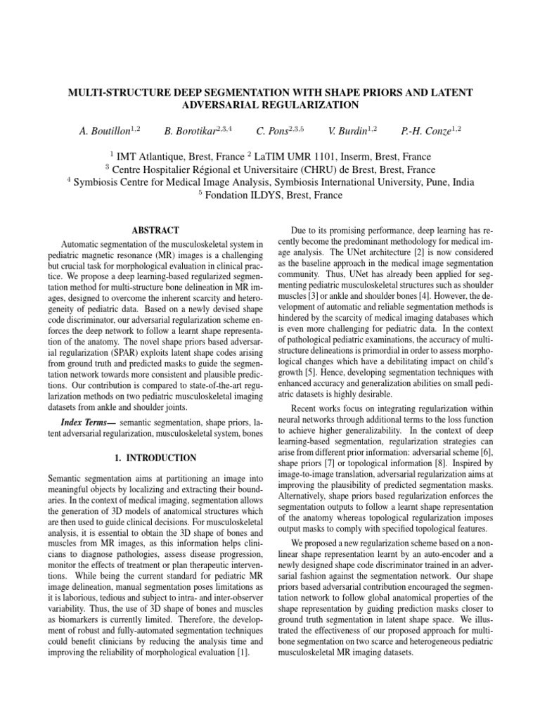 Boutillon Shape Priors Latent Adverarial Regularization ISBI 2021 | Download Free PDF | Image ...