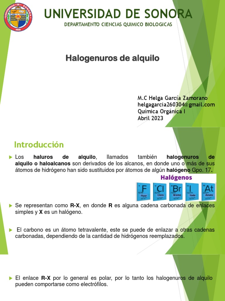 Halogenuros de Alquilo | PDF | Química Física | Compuestos químicos